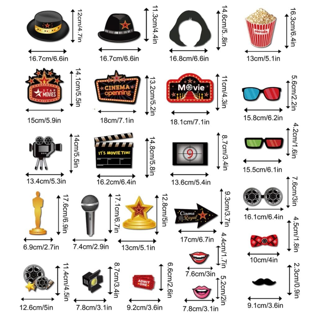 24pcs Hollywood Photo Booth Props - Party.my - Malaysia Online Party ...